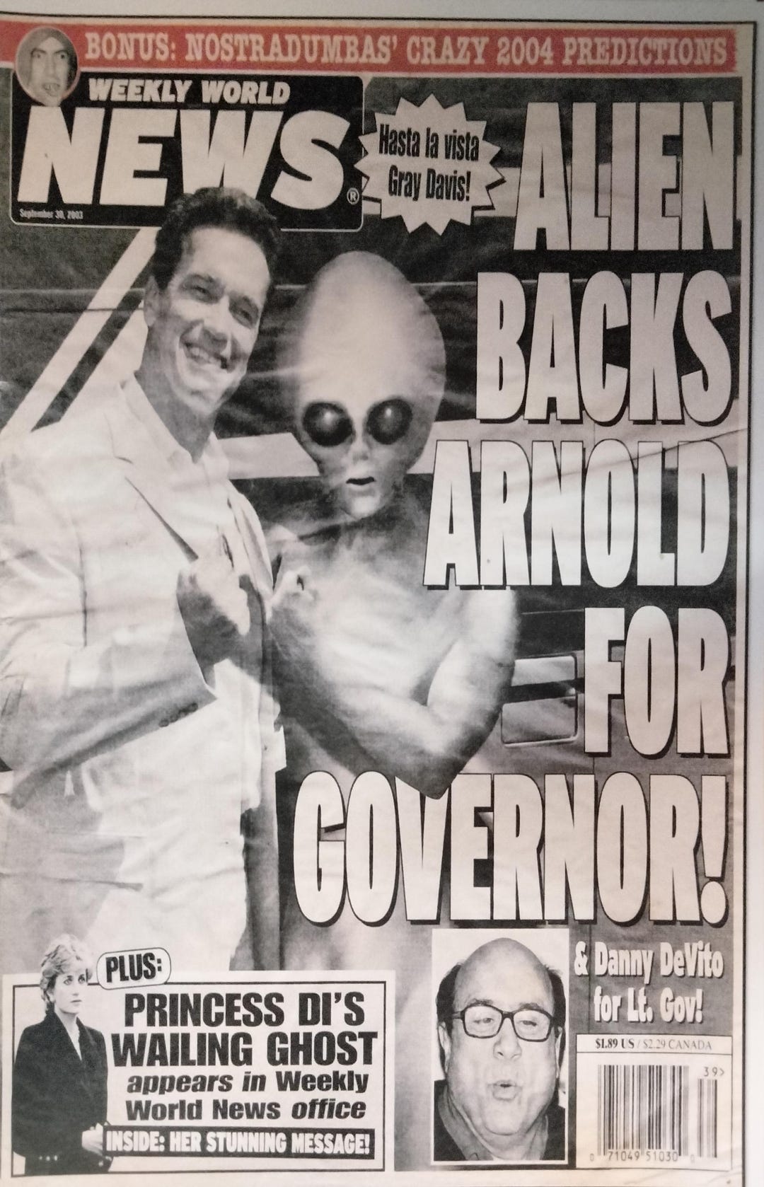 ARNOLD BACKED by ALIEN Weekly World News Laminated Print - Etsy