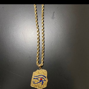 18K Gold Ancient Egyptian Rosetta Stone With Eye of Horus - Pharaonic ...