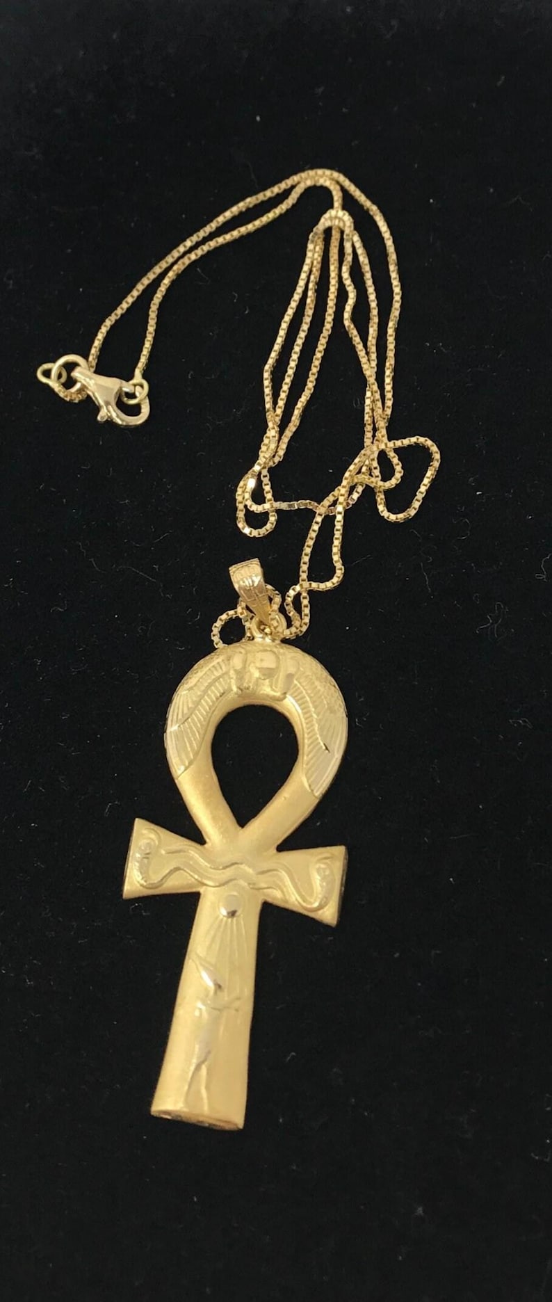 18k Gold Akhenaton Ankh Pendant: Handmade Egyptian Key of Life Brought ...