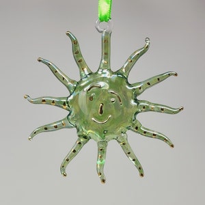 Smiling Bright Fused Glass Sun - Egyptian Blown Glass Ornament –colored ...