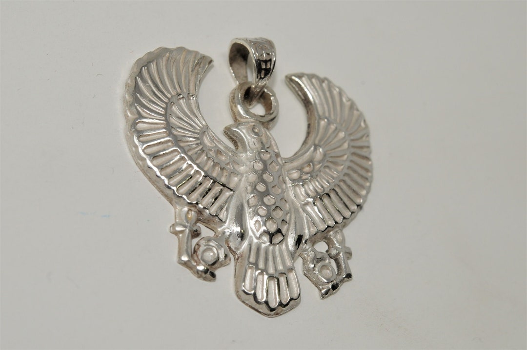 God Horus With Ankh Amazing 925 Sterling Silver Egyptian Handmade By Professional Egyptian 