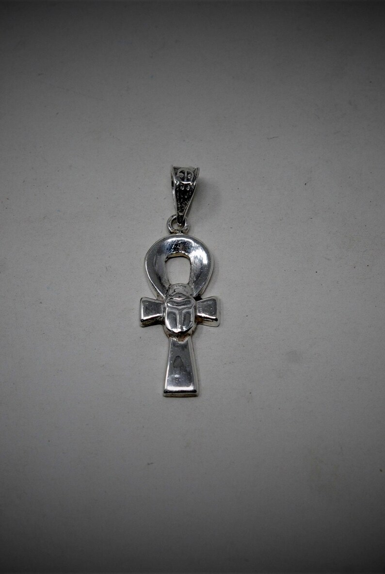 Akhenaten Ankh (key of Life) Pendant With Scarab 925 Sterling Silver ...