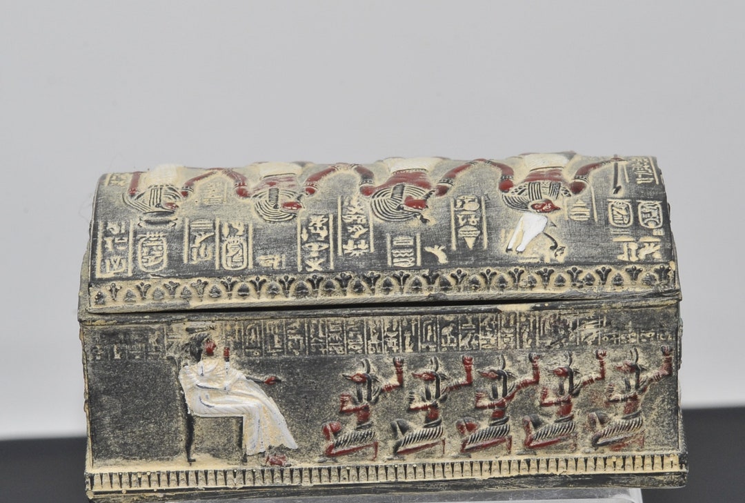 Unique Egyptian Art Box Decorated Pharaonic Inscriptions Colored Heavy ...