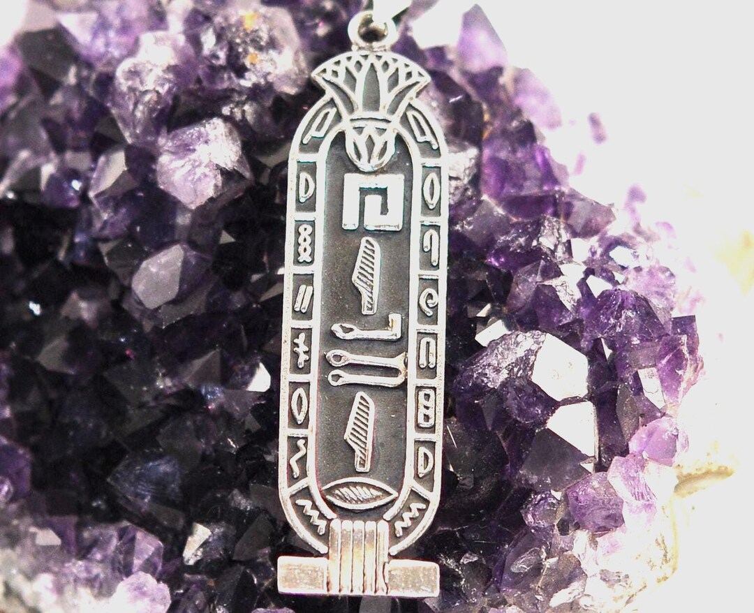 Famous Pharaonic Alphabet Cartouche With Lotus 925 Sterling Silver ...