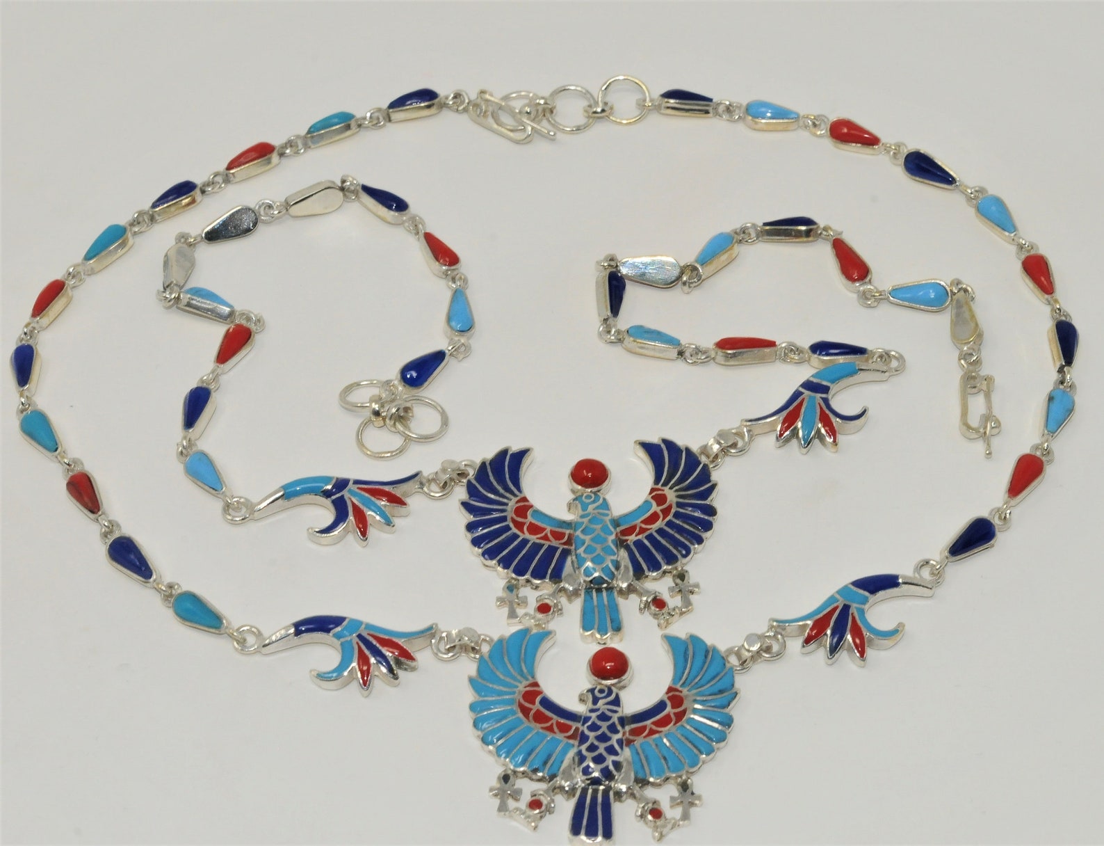 Amazing Ra necklace Egyptian Handmade sterling silver inlaid | Etsy