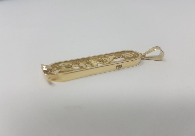 14K Gold Custom Cartouche With 6 Colored Stones - Available in ...