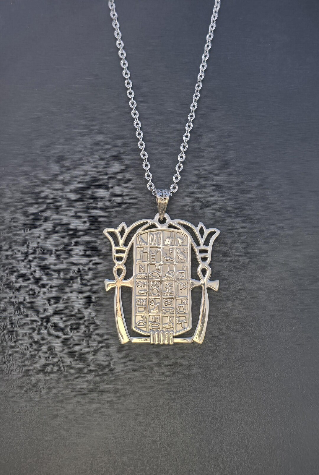 Hieroglyphic Alphabetic Letters With Sacred Lotus Flower and Ankh Key ...