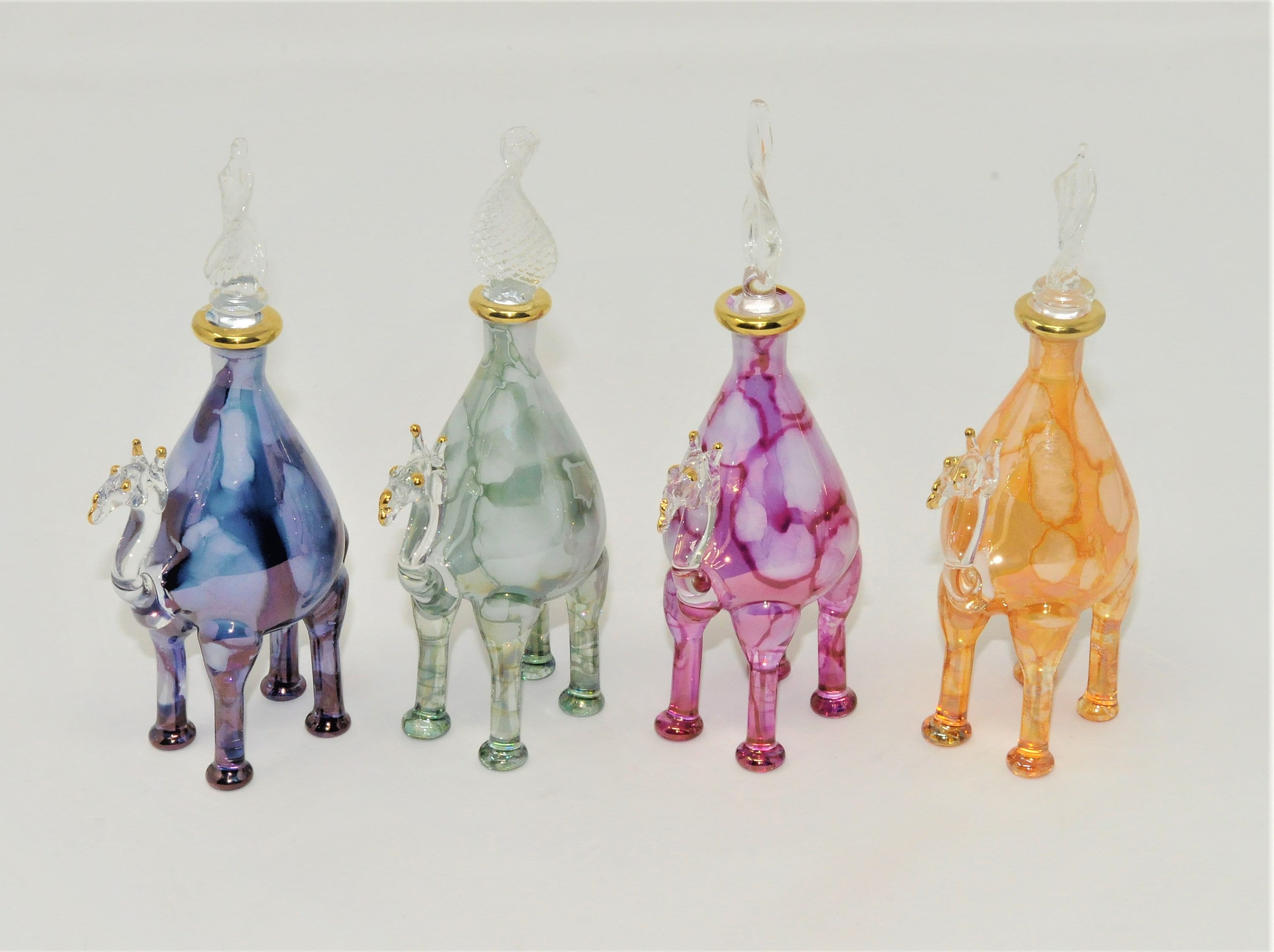 Amazing Egyptian Blown Glass camels Perfume Bottle With 4 - Etsy