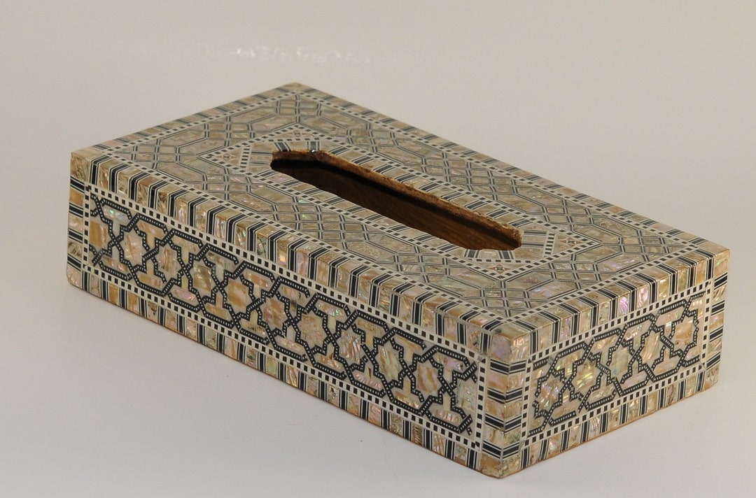 Fantastic Egyptian Handmade Tissue Box - Beech Wood With Inlaid Mother ...