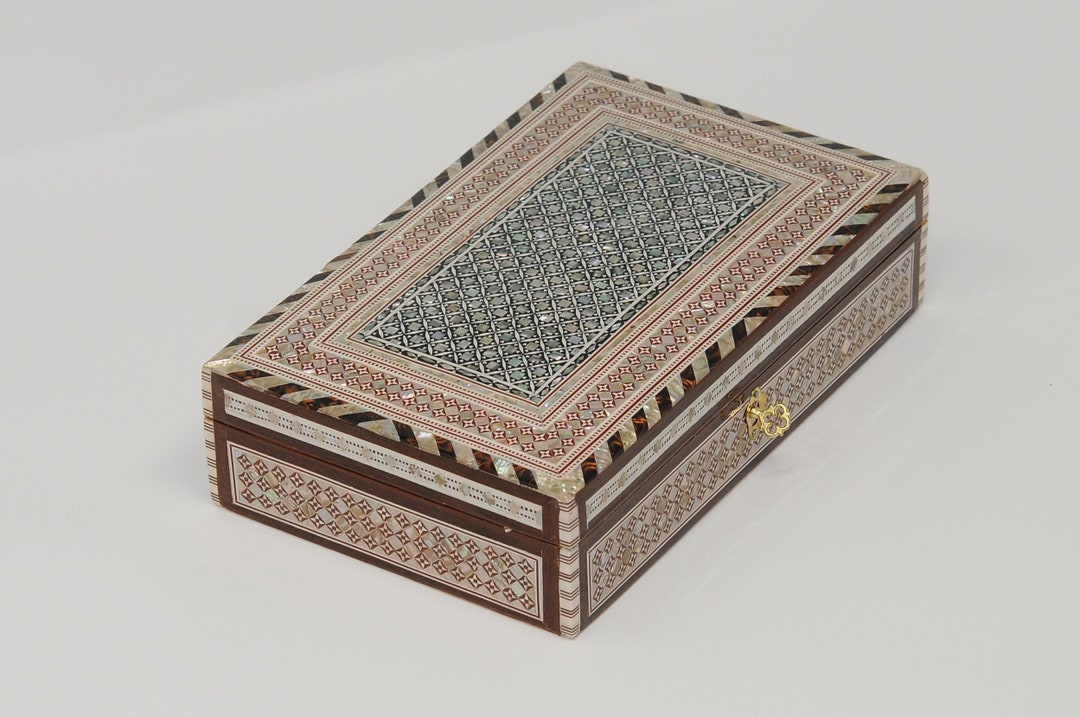 Amazing Egyptian Handmade Jewelry Box - Beech Wood With Inlaid Mother ...