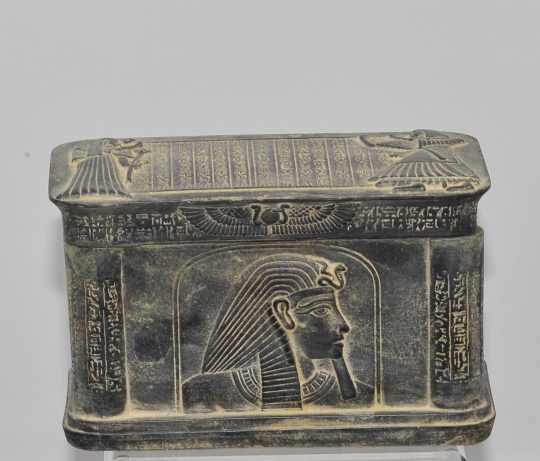 King Tut and Horus Art Box Decorated Pharaonic Inscriptions Colored ...