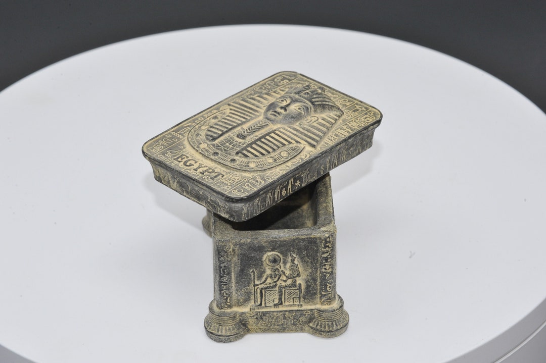 Pharaonic Art King Tut Box Decorated Inscriptions Colored Heavy Stone ...