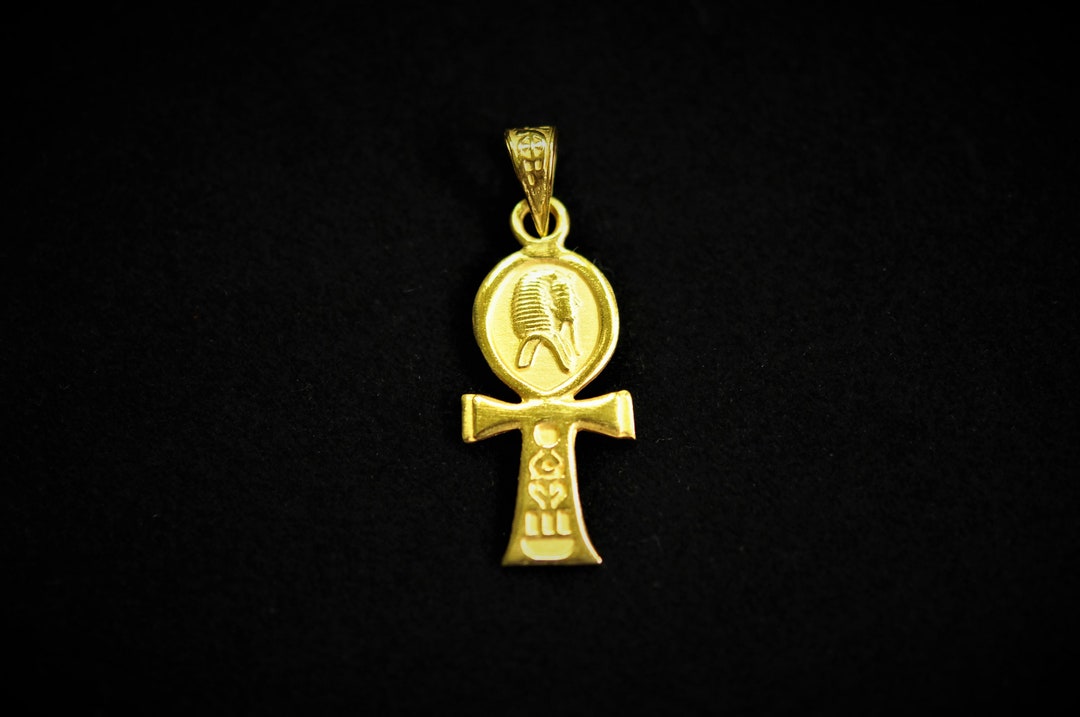 18K Gold King Tut Into Key of Life Symbol Pendant, Amazing Famous ...