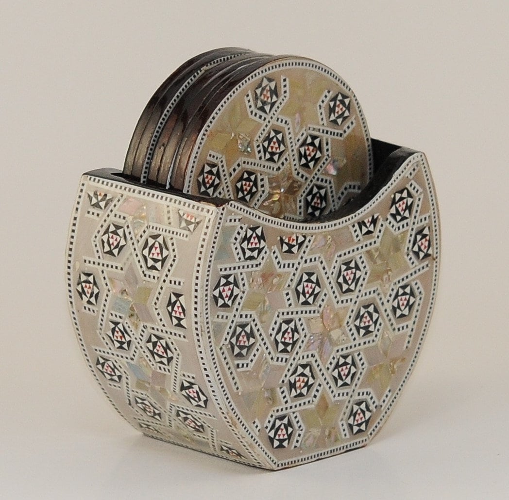 Amazing Egyptian Handmade Coasters Set of 6 Beech wood | Etsy