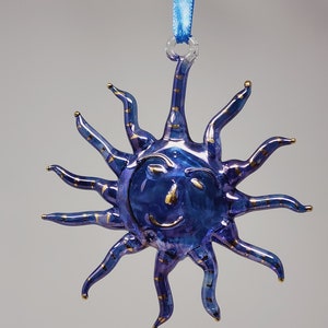 Smiling Bright Fused Glass Sun - Egyptian Blown Glass Ornament –colored ...