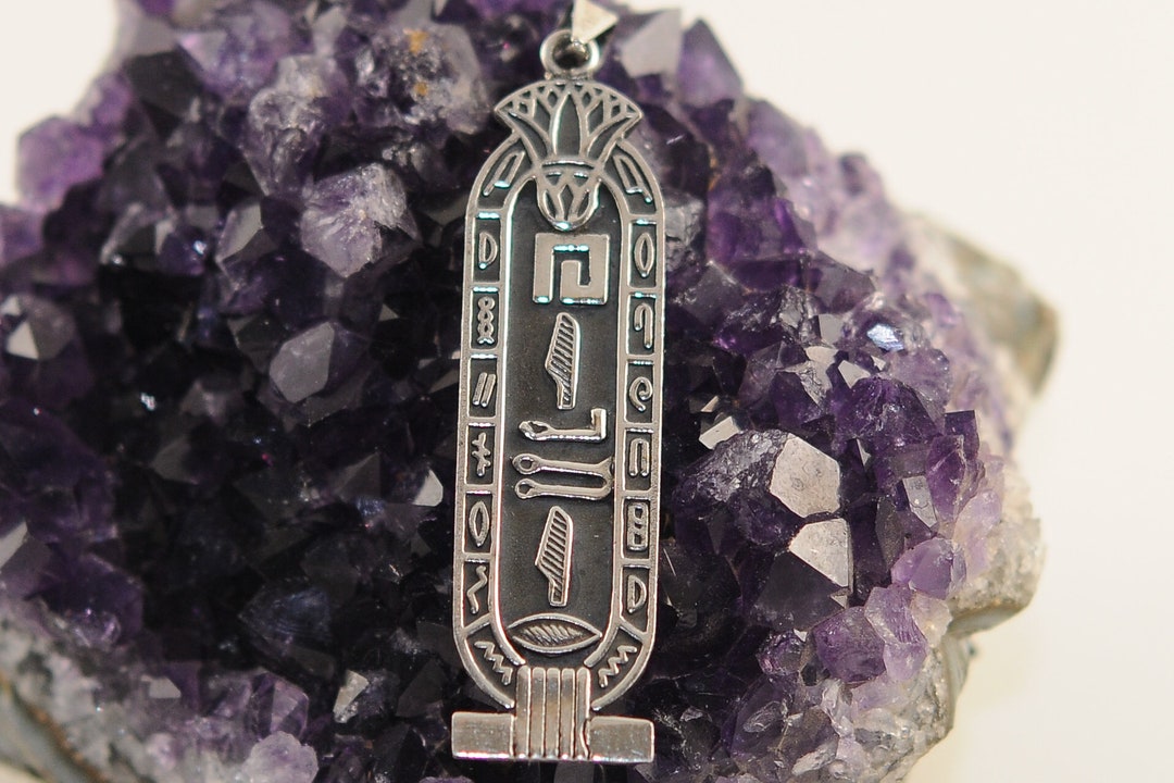 Famous Pharaonic Alphabet Cartouche With Lotus 925 Sterling Silver ...