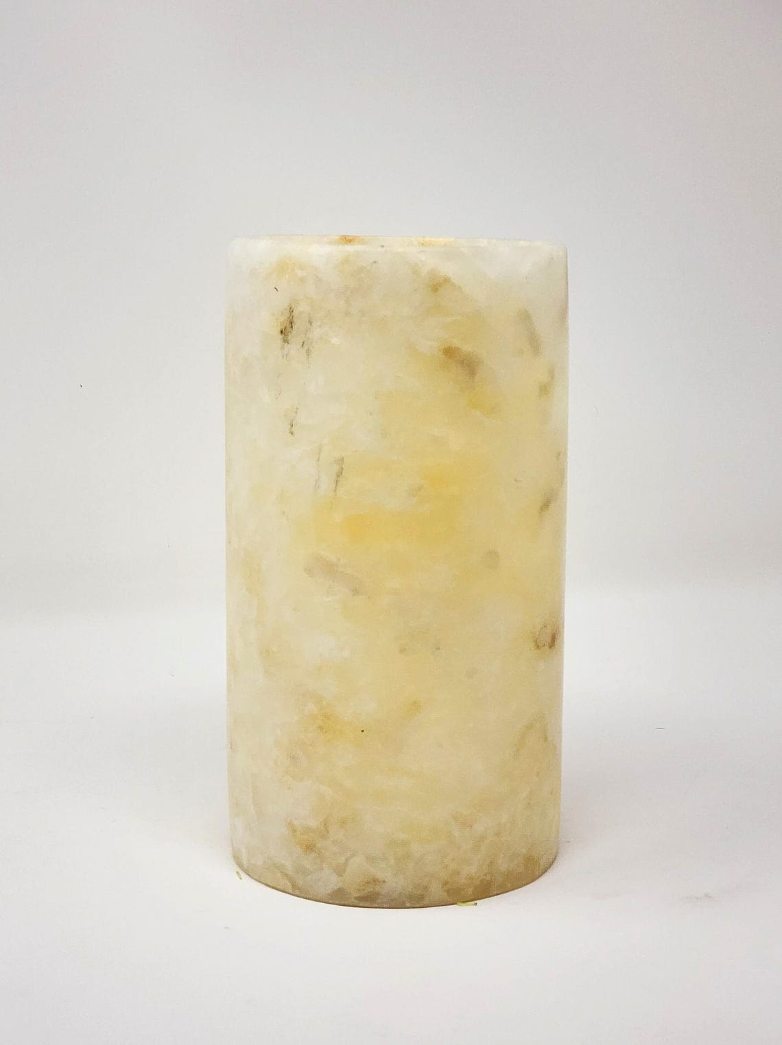 Egyptian Alabaster Candle Holder Cylinder Shape - 100 % Handmade ...