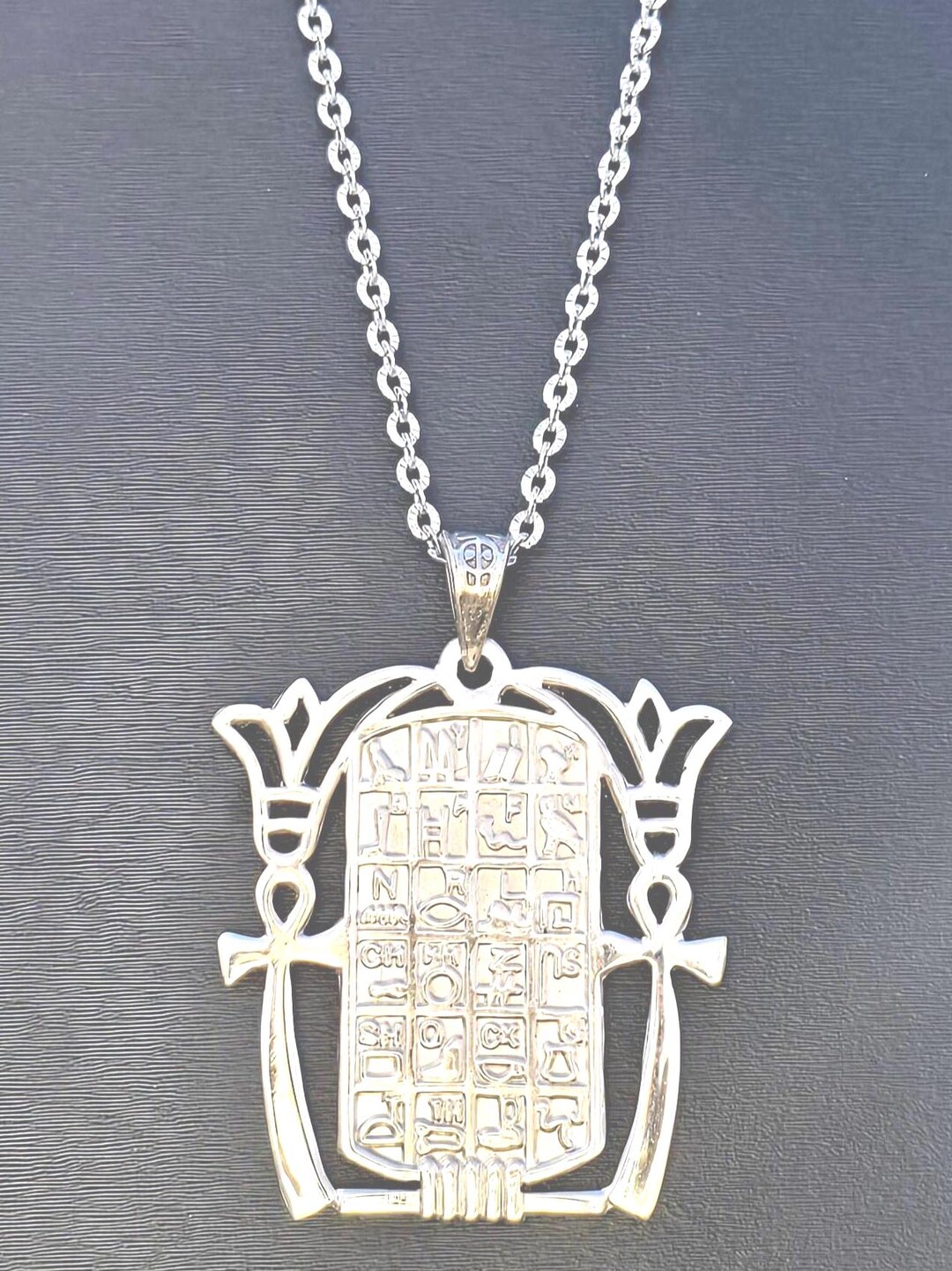 Hieroglyphic Alphabetic Letters With Sacred Lotus Flower and Ankh Key ...