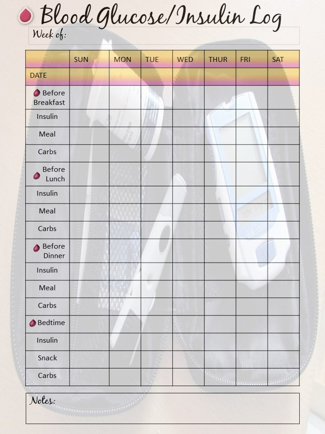 Diabetic Planner & Tracker, DIY Printable, - Etsy