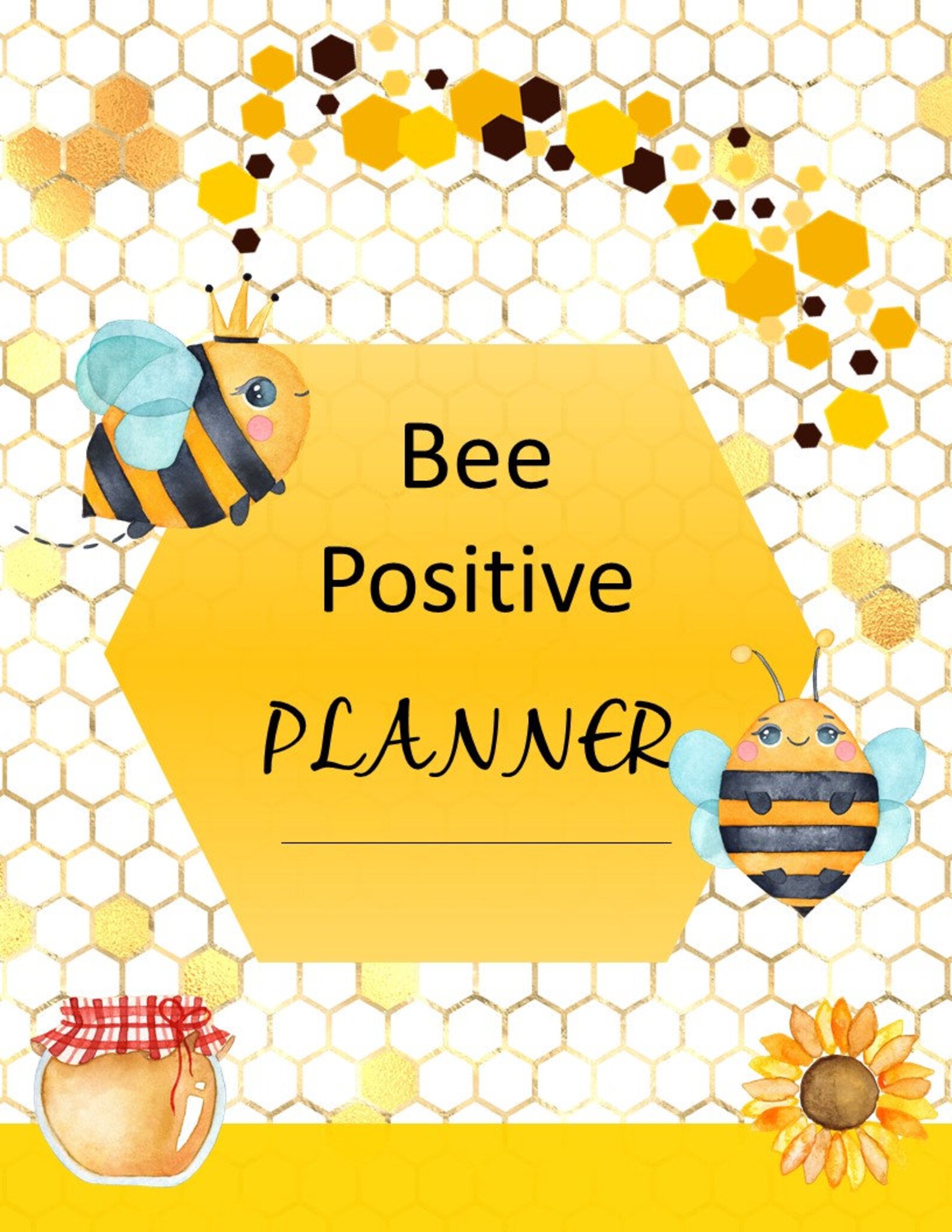 Bee Positive Planner DIY Printable Weekly Planner Monthly - Etsy