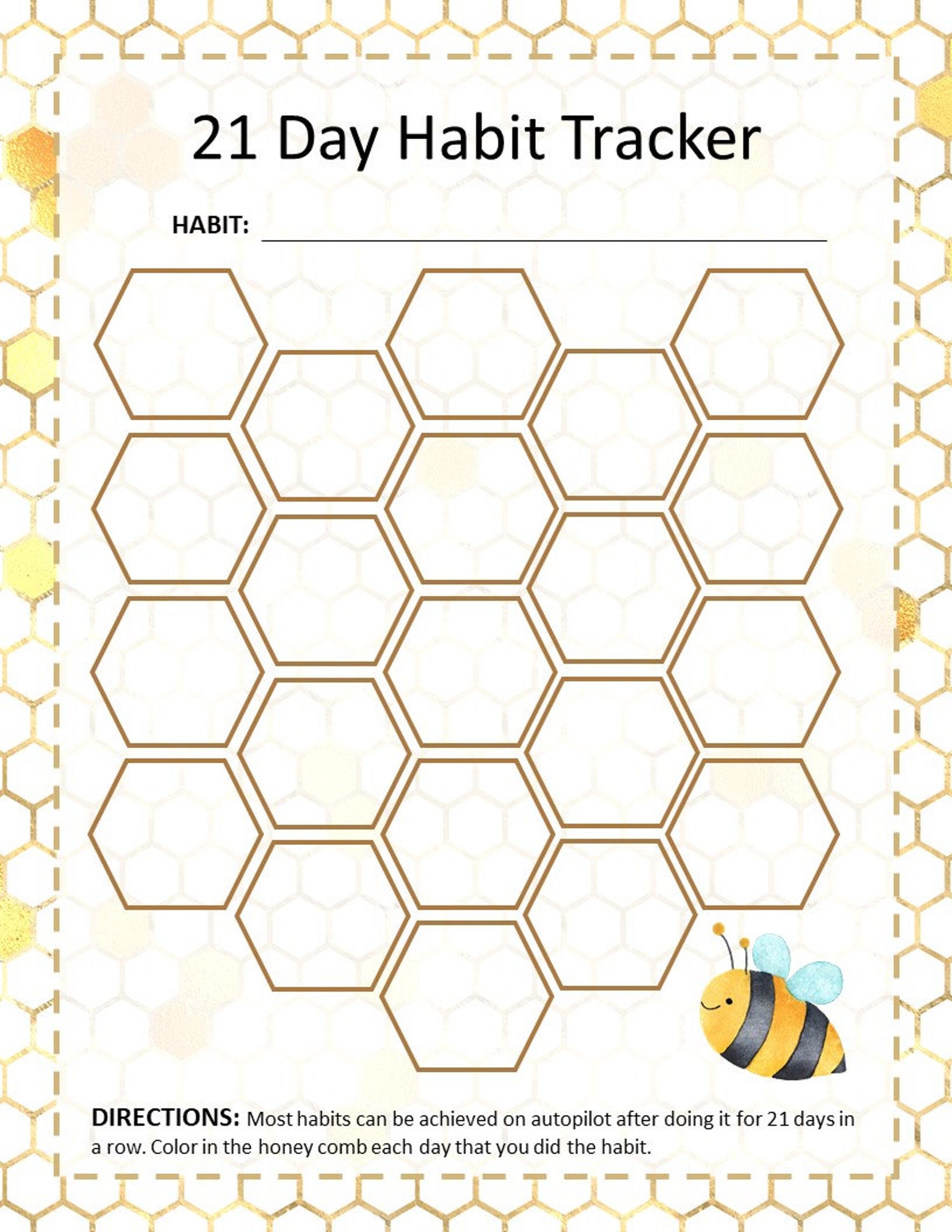 Bee Positive Planner DIY Printable Weekly Planner Monthly - Etsy
