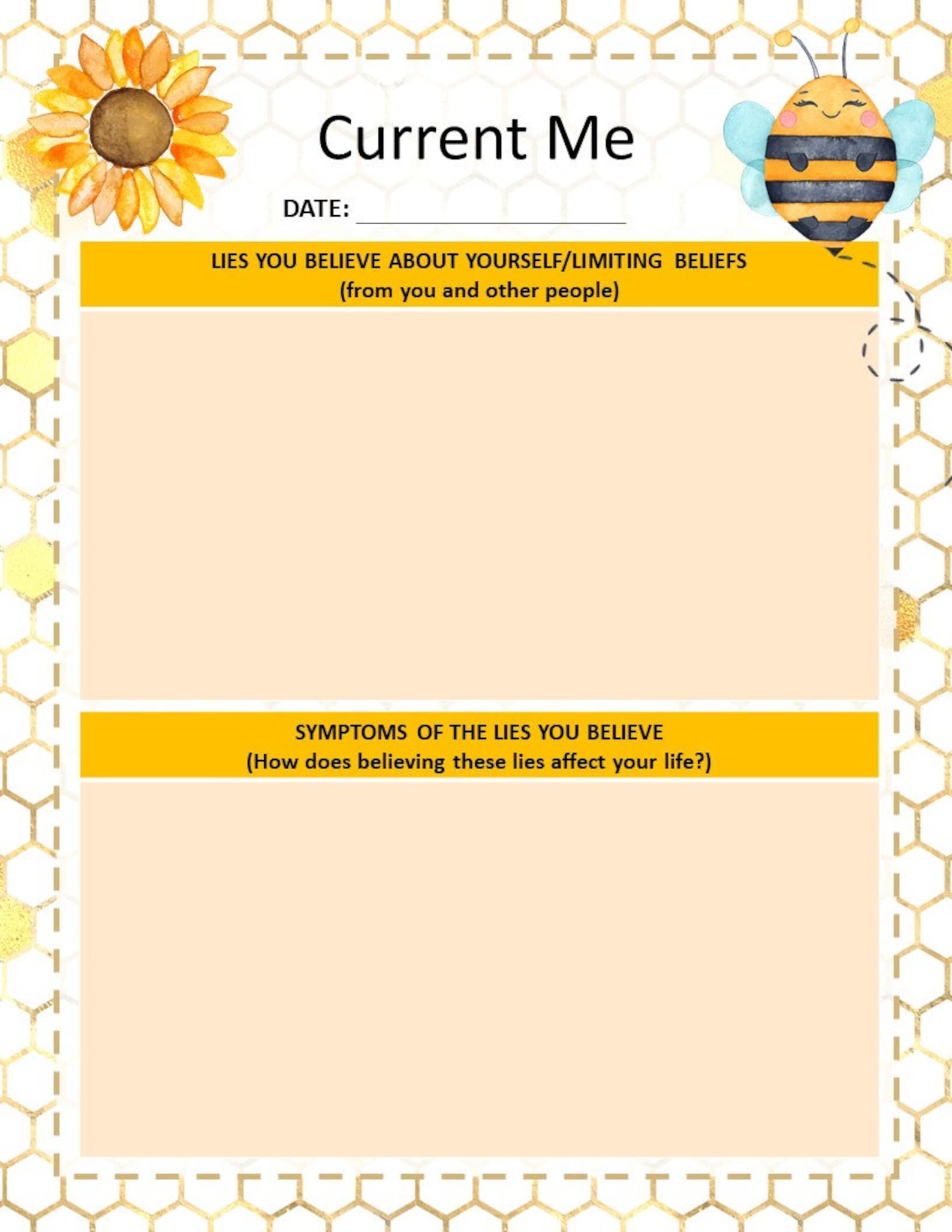 Bee Positive Planner, DIY Printable, Weekly Planner, Monthly Planner ...