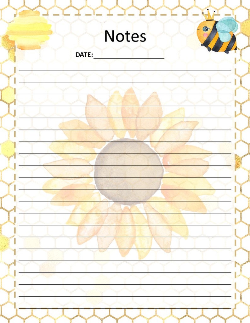 Bee Positive Planner DIY Printable Weekly Planner Monthly - Etsy