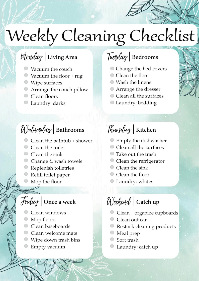 Deep Clean Your Home With Our Printable Cleaning Checklists - Stay ...