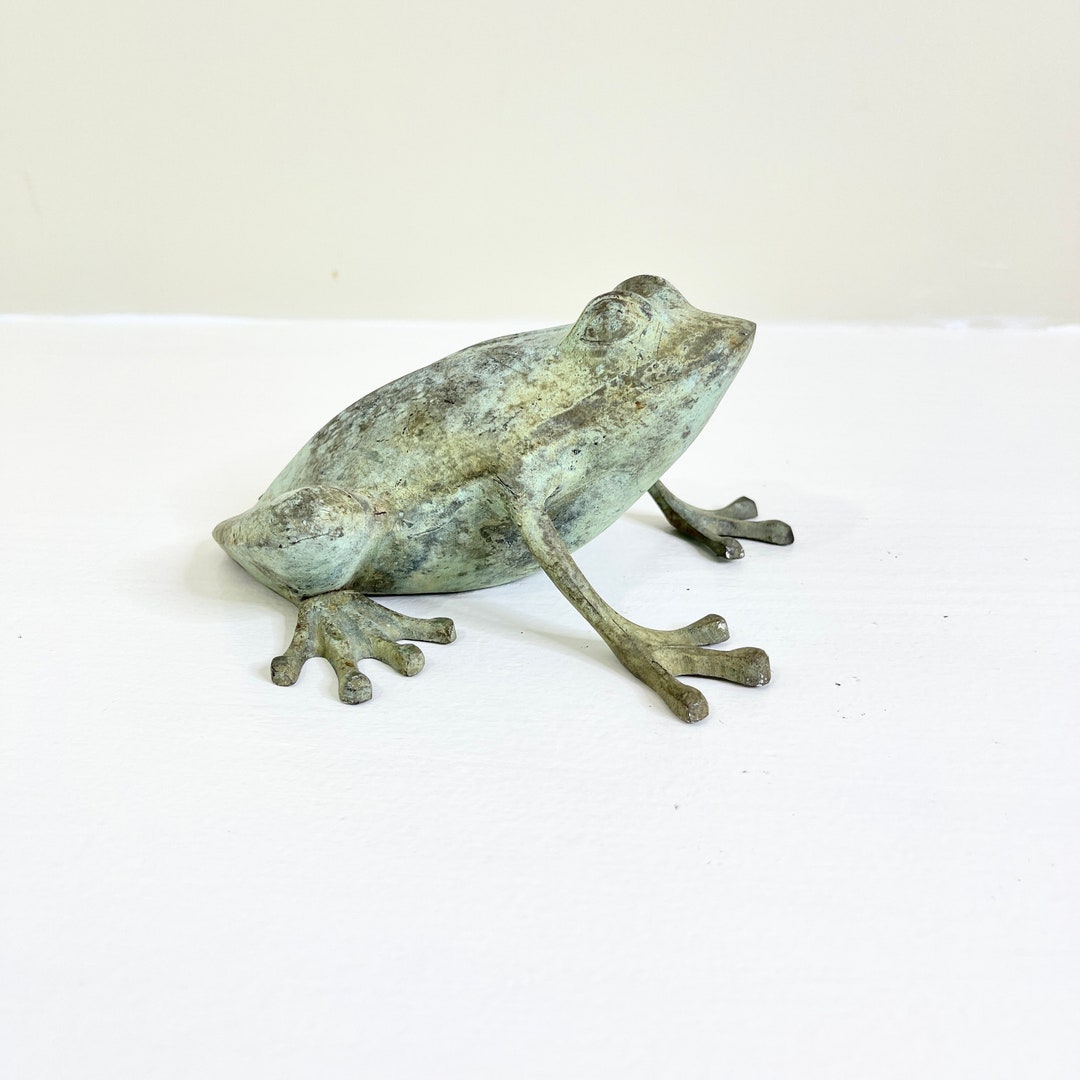 Vintage Frog Verdigris Metal Garden Frog - Etsy