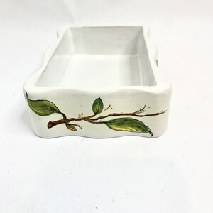 Vintage Ceramic Box, Hand Painted Bird Design, Made in Italy, Trinket ...