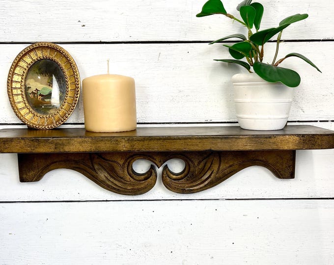 Vintage Carved Wood Shelf: Gift for Collector - Etsy