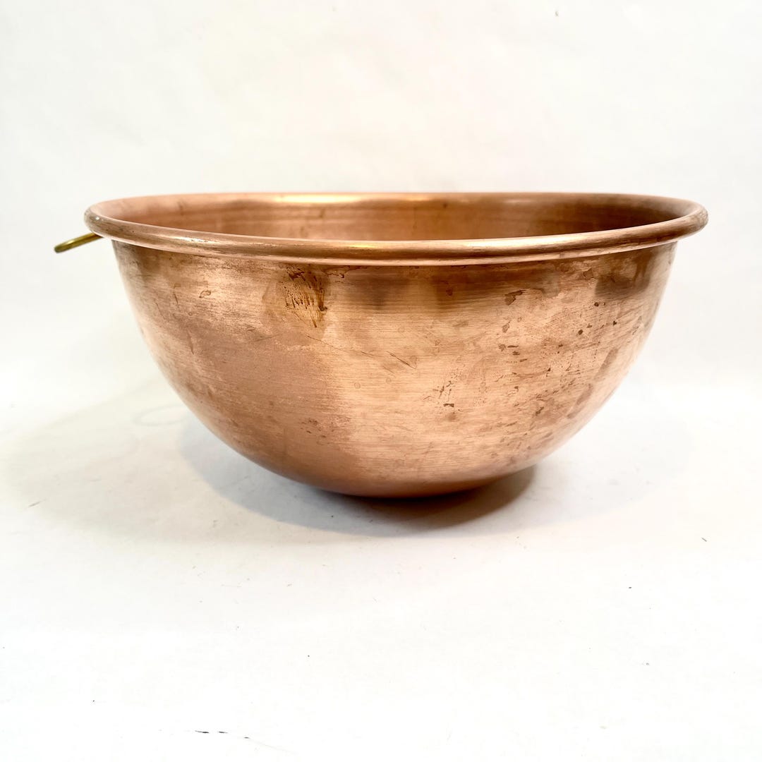 Vintage Copper Bowl, Copper Mixing Bowl, Large Heavy Copper Whisking ...