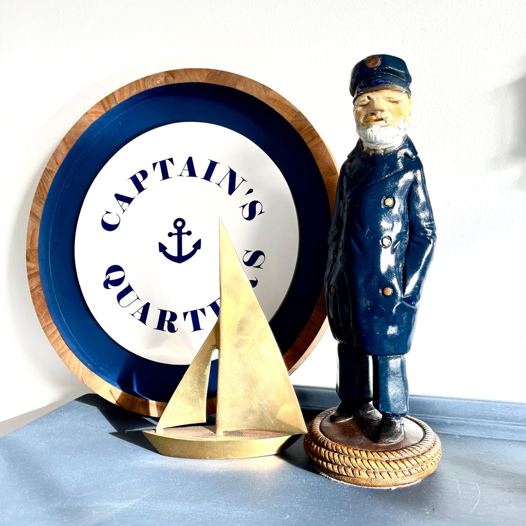 Vintage Sea Captain, Old Salt Figurine, Collectible Sea Captain Statue ...