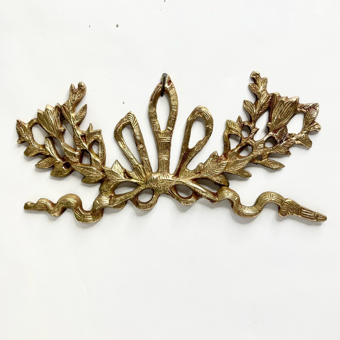 Vintage Brass Wall Bow, Door Topper, Wall Decor, French Country ...