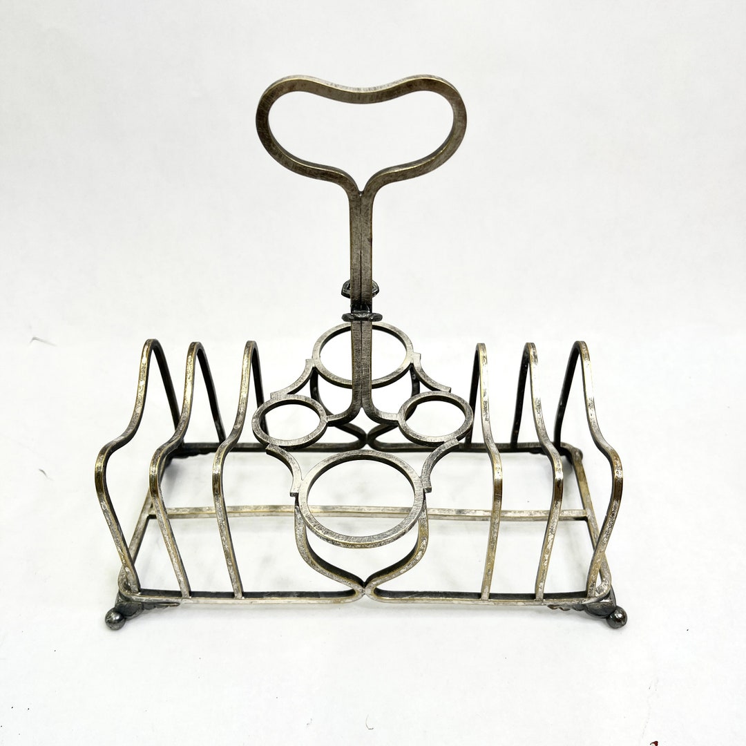 Vintage Silver Toast Rack With Condiment Holder, Letter Organizer - Etsy