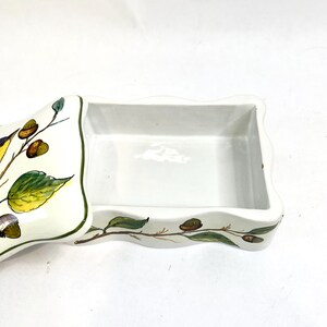 Vintage Ceramic Box, Hand Painted Bird Design, Made in Italy, Trinket ...