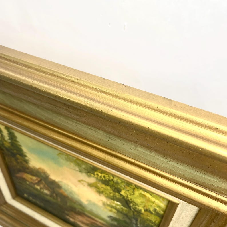 Vintage Cottagecore Oil Painting: Signed R. Farr, Stream & Trees - Etsy