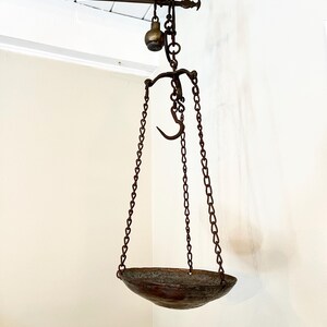 Antique Balance Scale With Copper Pan, Steelyard Roman Scale, Weighing ...