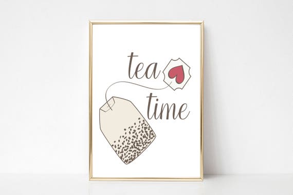 Printable Wall Art Tea Time Kitchen Decor Tea Home Decor | Etsy