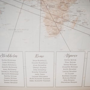 World Map Table Plan Seating Wedding - Etsy UK