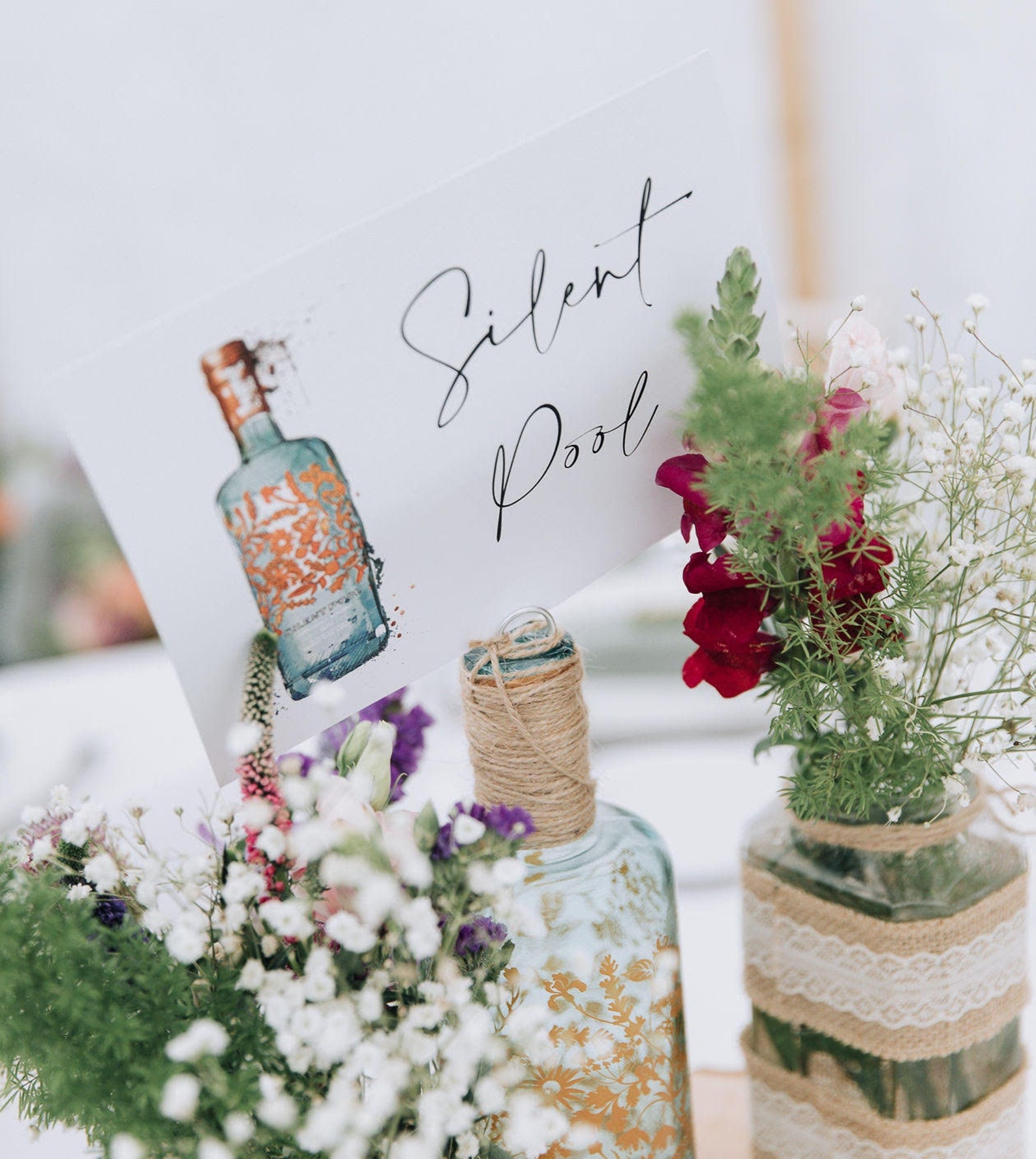 Gin Whiskey & Champagne Themed Table Numbers Wedding - Etsy UK