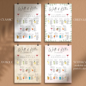 COCKTAIL Table Plan Seating Chart Wedding - Etsy UK