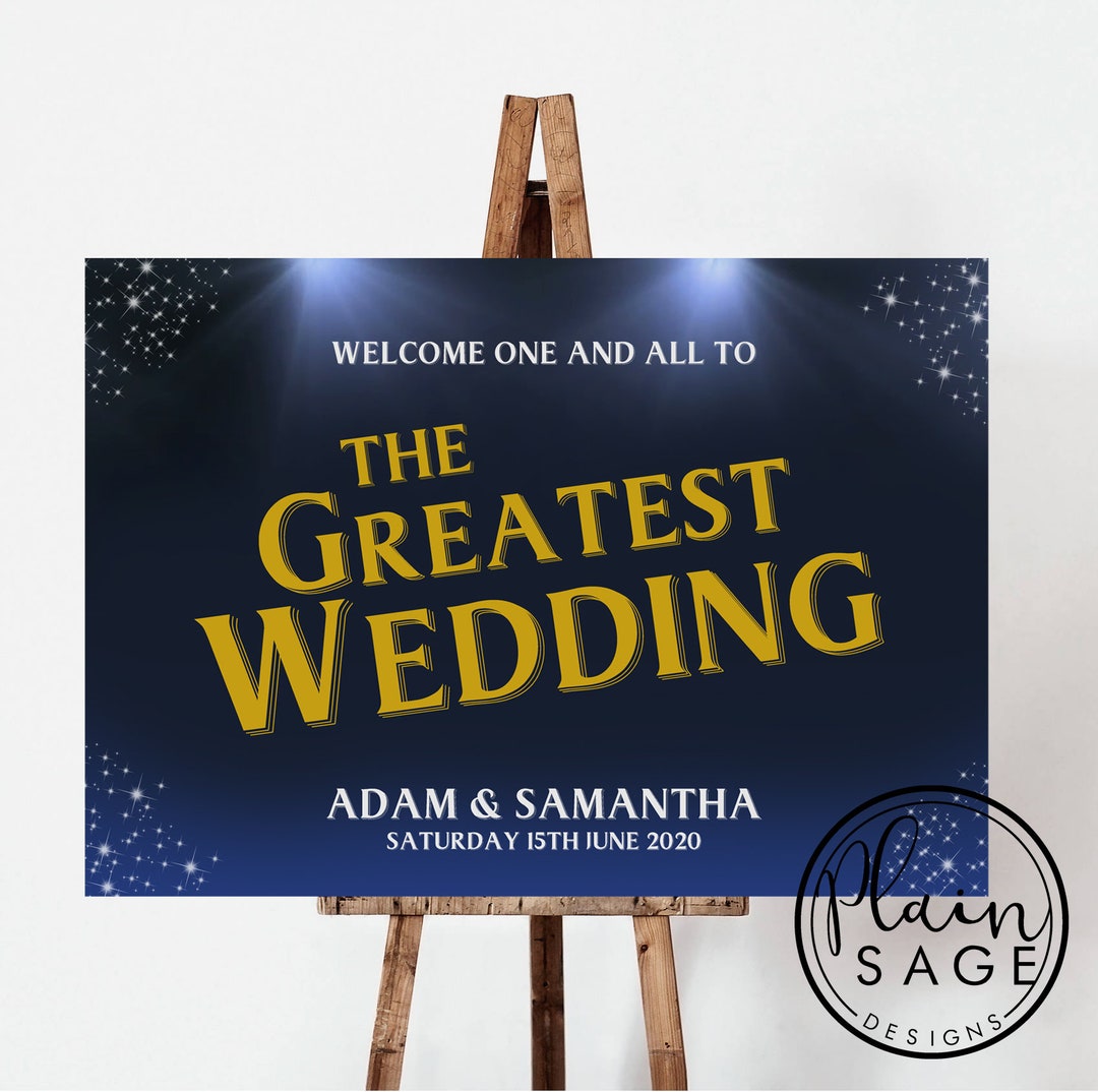The Greatest Showman Wedding Welcome Sign Board Circus - Etsy