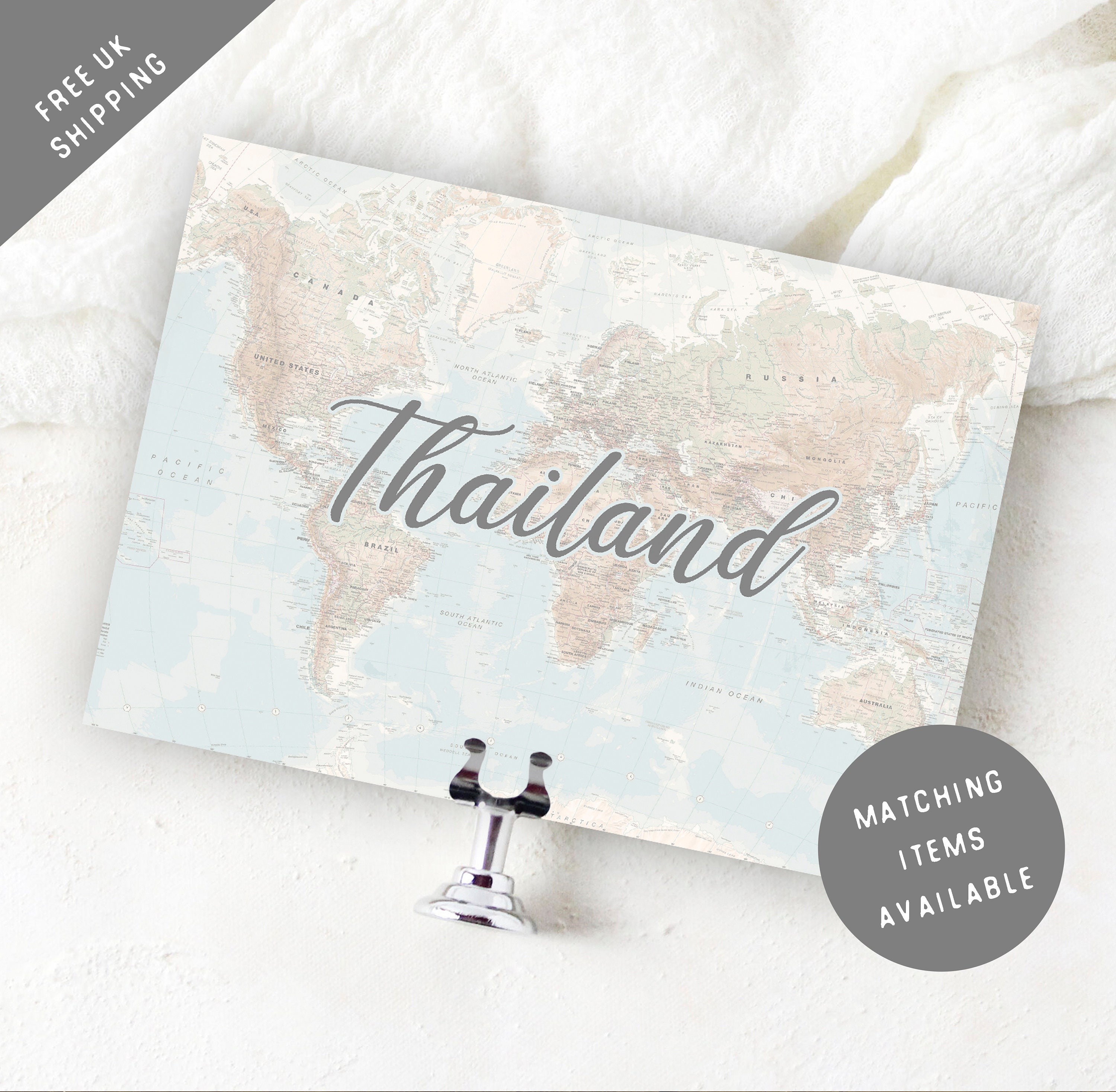 World Map Table Numbers Wedding Centrepiece Table Names Seating Plan ...