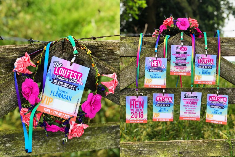 Personalised Hen Do Lanyards Festival Hen Party Bachelorette Games ...