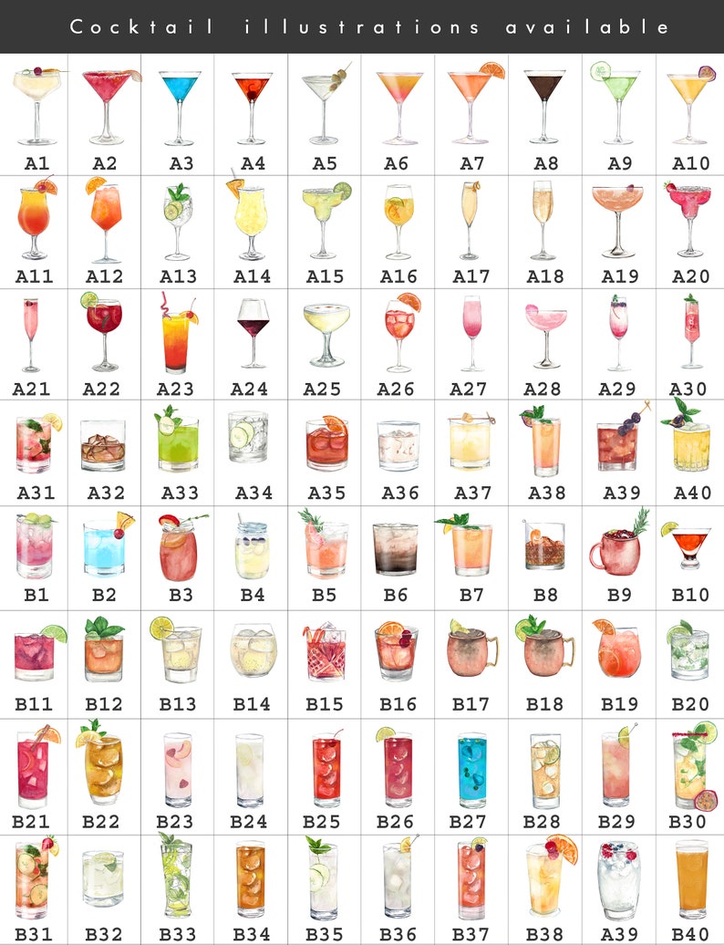 COCKTAIL Table Plan Seating Chart Wedding - Etsy