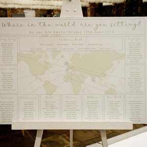 World Map Table Plan Seating Wedding - Etsy UK