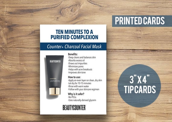Beautycounter Tip Cards Pack of 20 Counter Charcoal Mask | Etsy