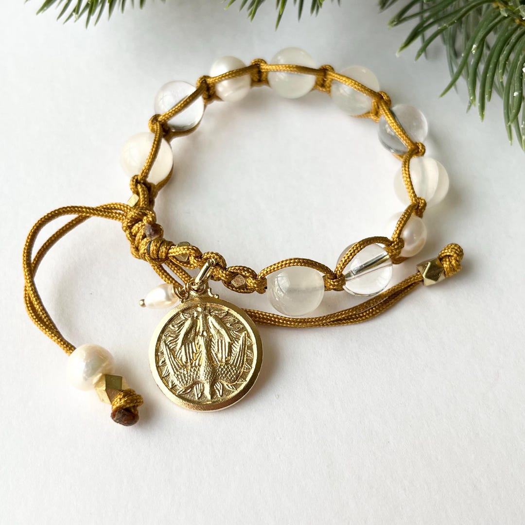 Holy Spirit Medal Gold Rosary Bracelet | Catholic Gift | Catholic ...