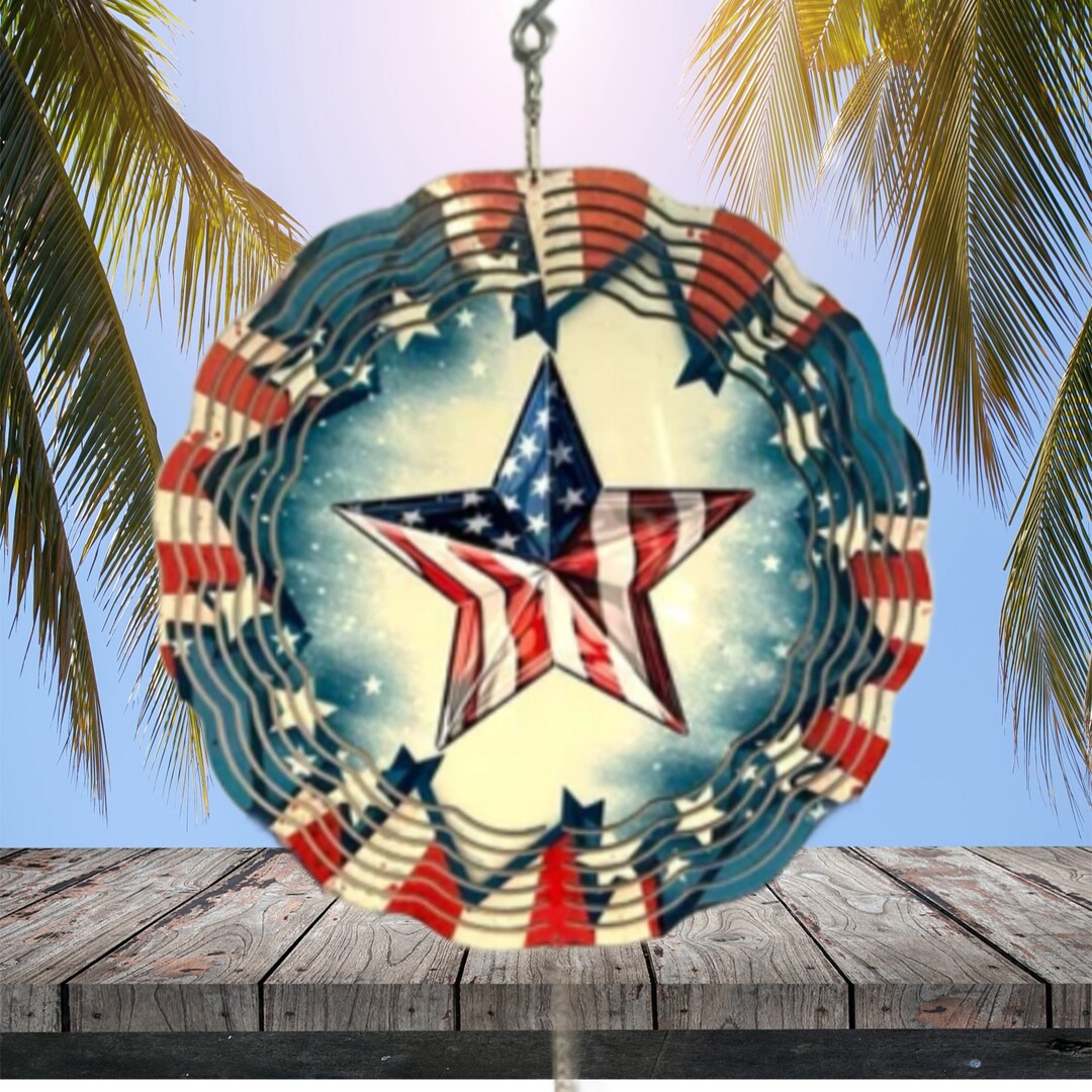 American Flag Wind Spinner - American Flag Star Wind Spinner - -flag ...